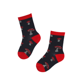 PUFFBALL merino wool socks with mushroom for kids | Sokisahtel