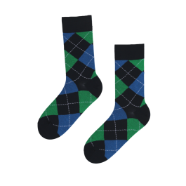 SATURDAY cotton socks with a rhombus pattern for men | Sokisahtel